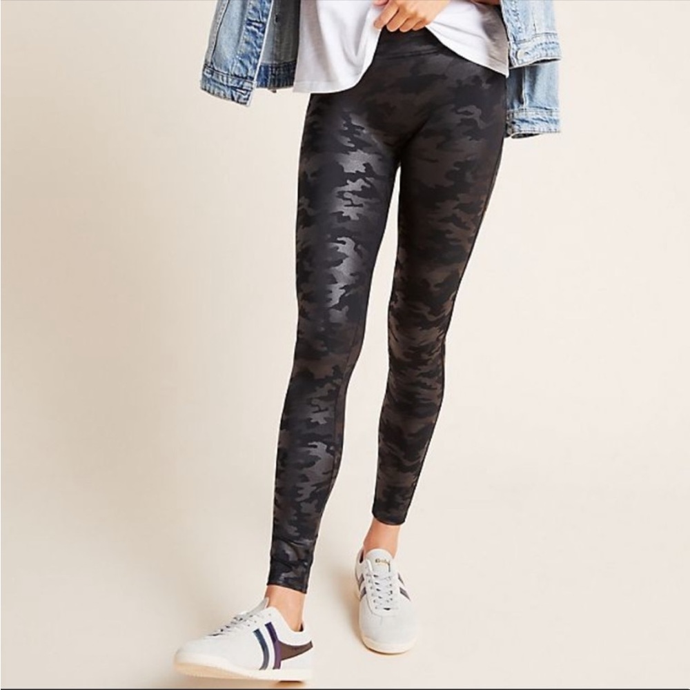 Spanx Shiny Liquid Metallic Camouflage High Rise Legg… - Gem